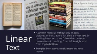 linear and non linear illustration grade 10 english quarter 1 | PPTX