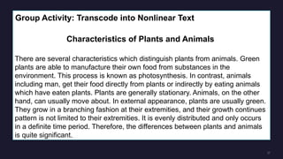 linear and non linear illustration grade 10 english quarter 1 | PPTX
