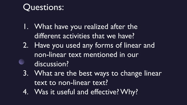 linear and non linear illustration grade 10 english quarter 1 | PPTX ...