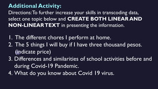 linear and non linear illustration grade 10 english quarter 1 | PPTX