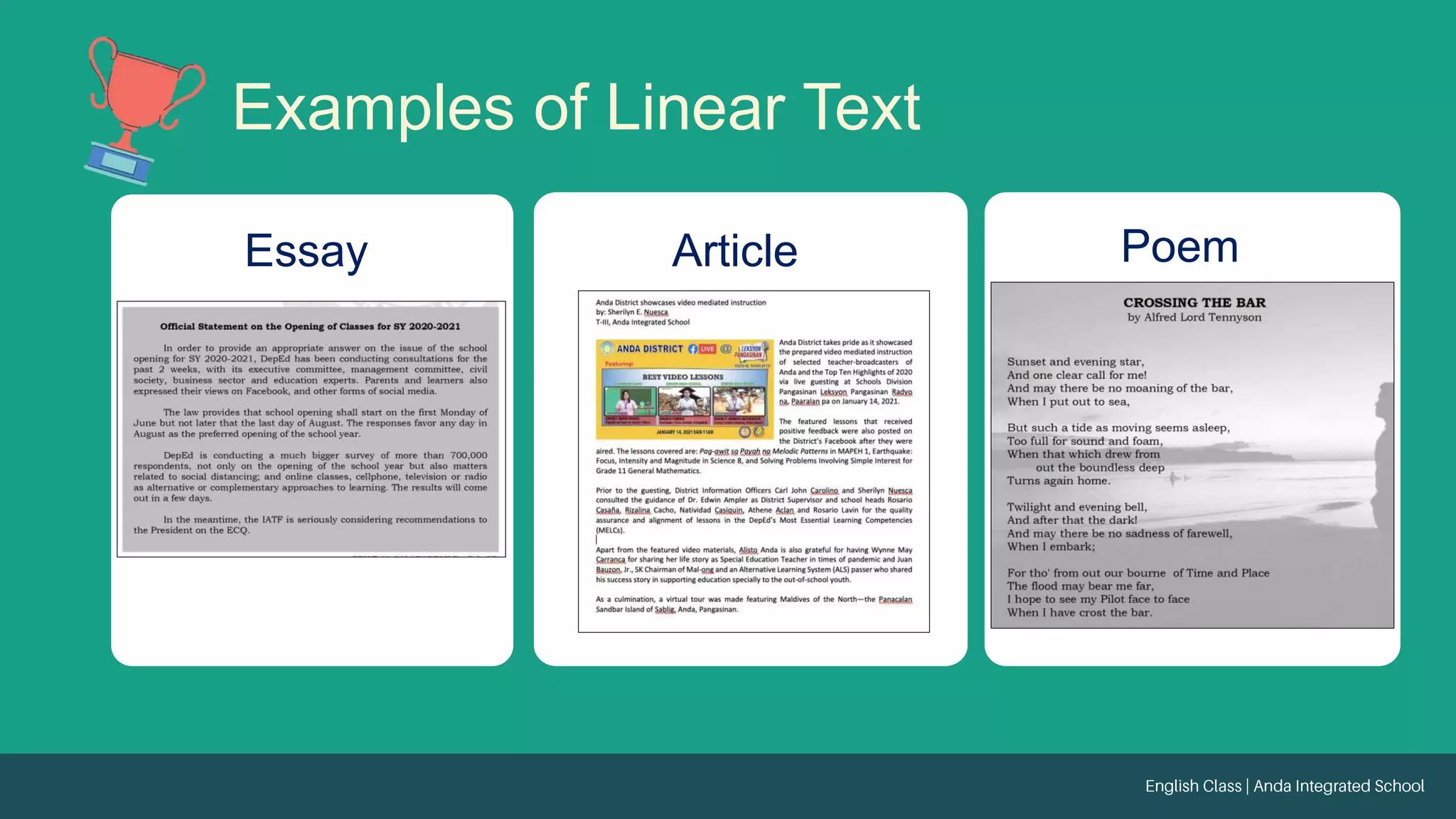 Linear and Non Linear Texts | PPTX