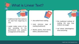Linear and Non Linear Texts | PPTX