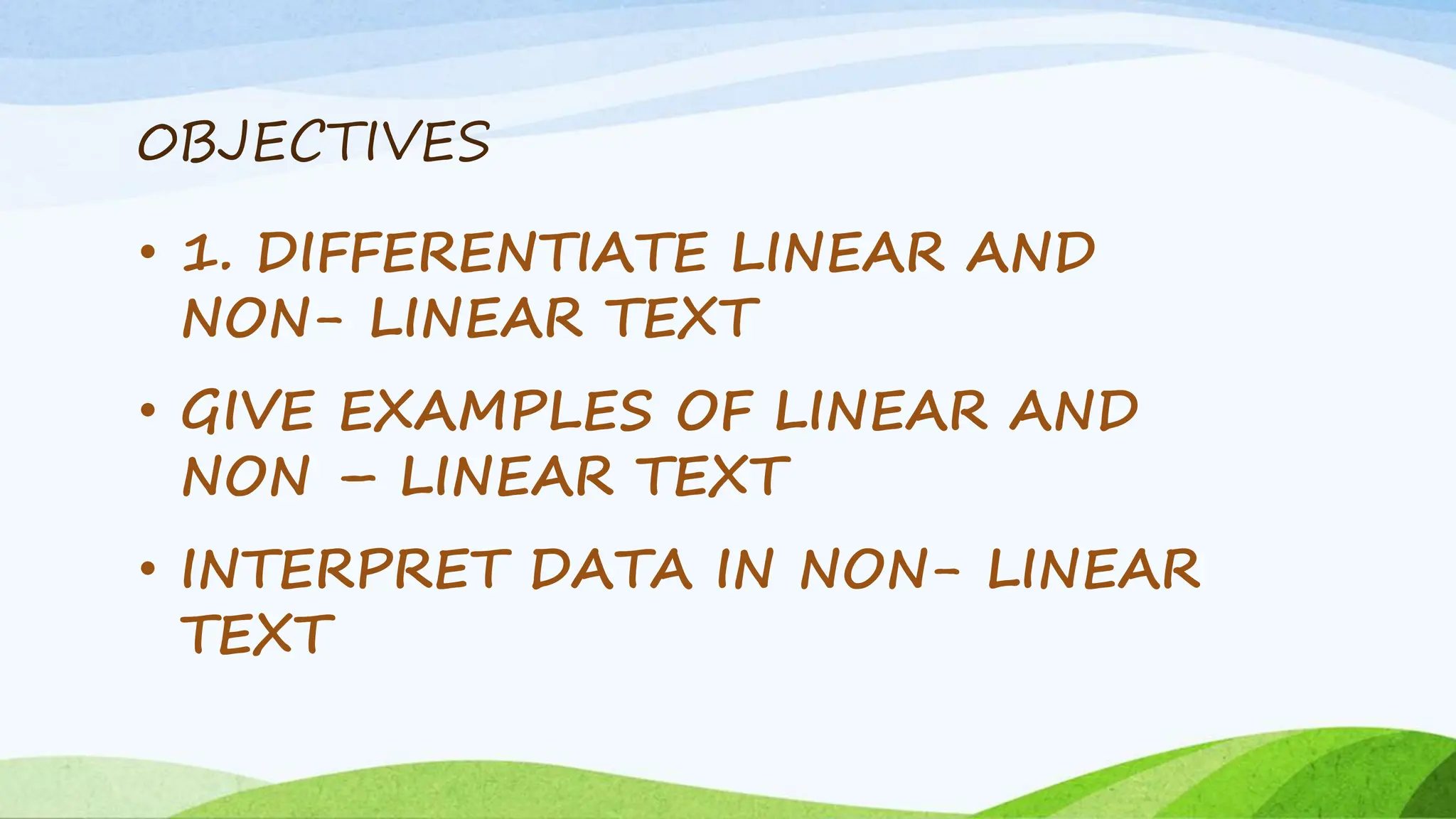 LINEAR and NON-LINEAR TEXTS- Classroom Observation | PPTX
