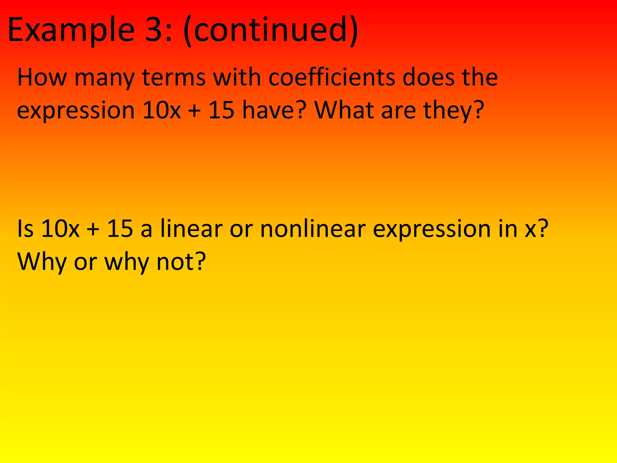 Linear and non linear expressions | PPTX | Physics | Science