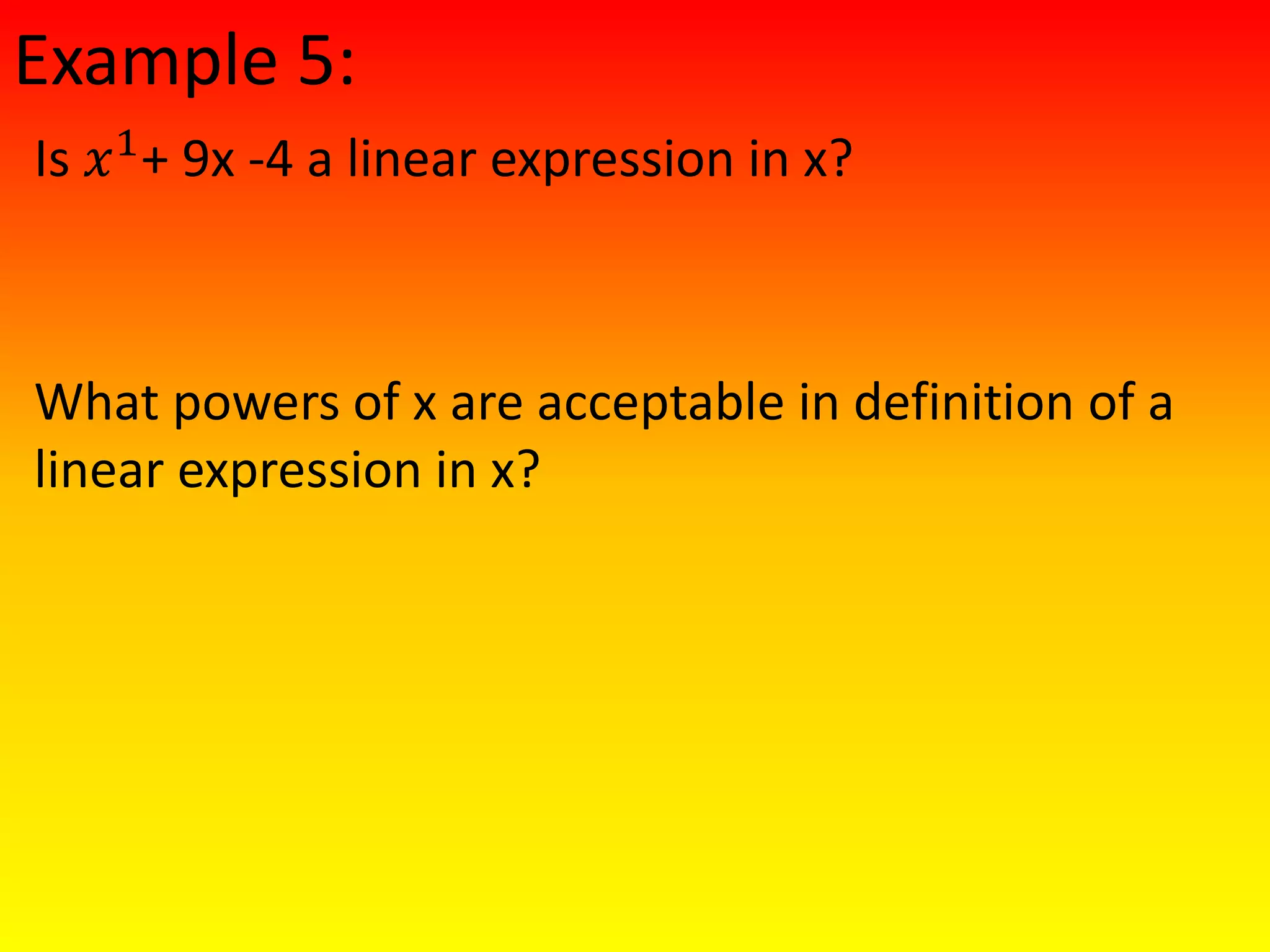 Linear and non linear expressions | PPTX | Physics | Science