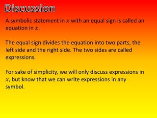 Linear and non linear expressions | PPT