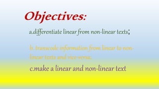 Linear and nonlinear text | PPTX