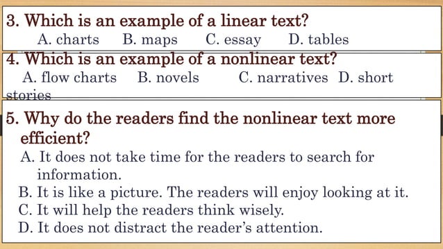 Linear and nonlinear text | PPTX | Books and Literature