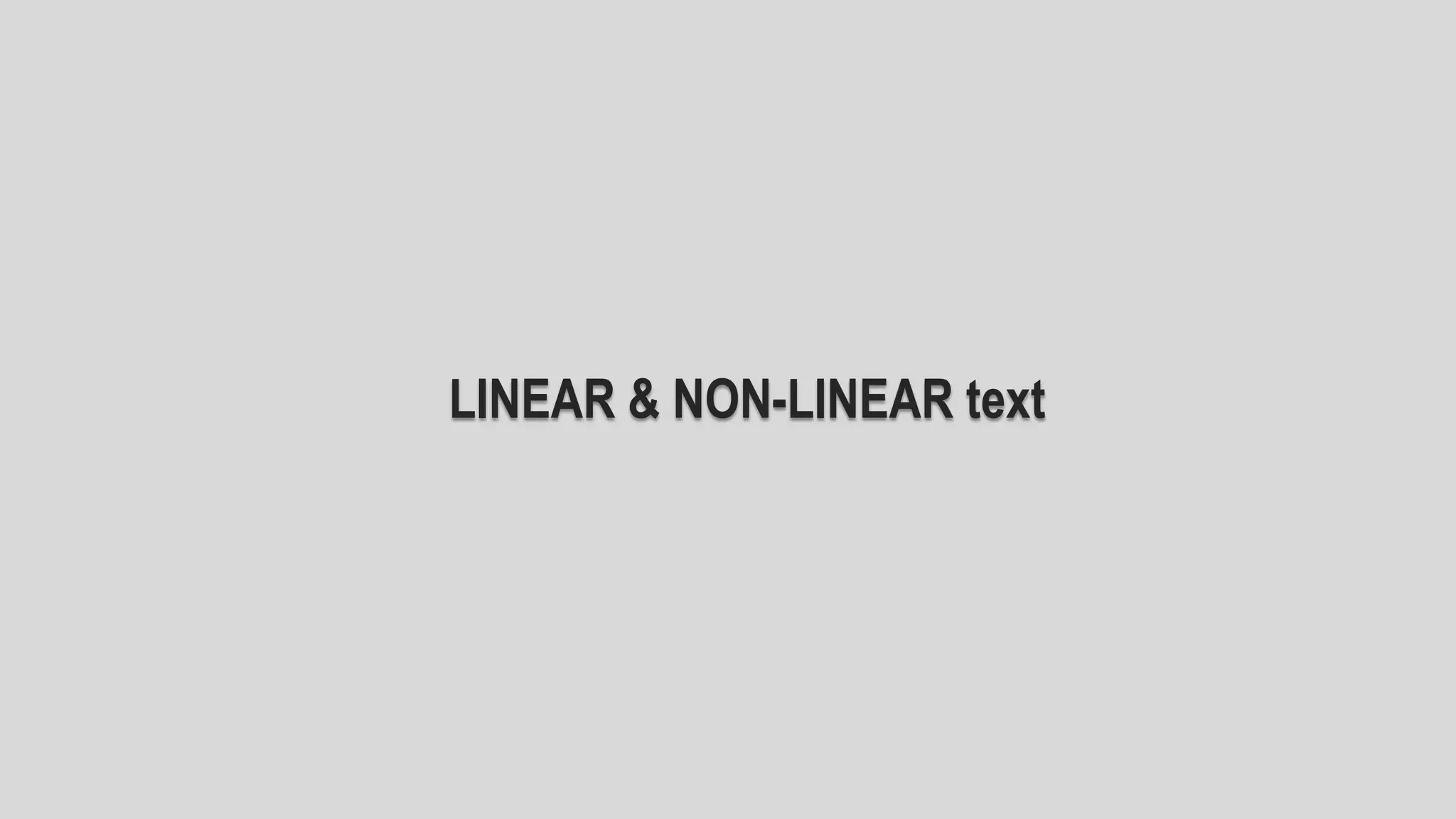 Linear and Non linear texts (English 9) | PPTX