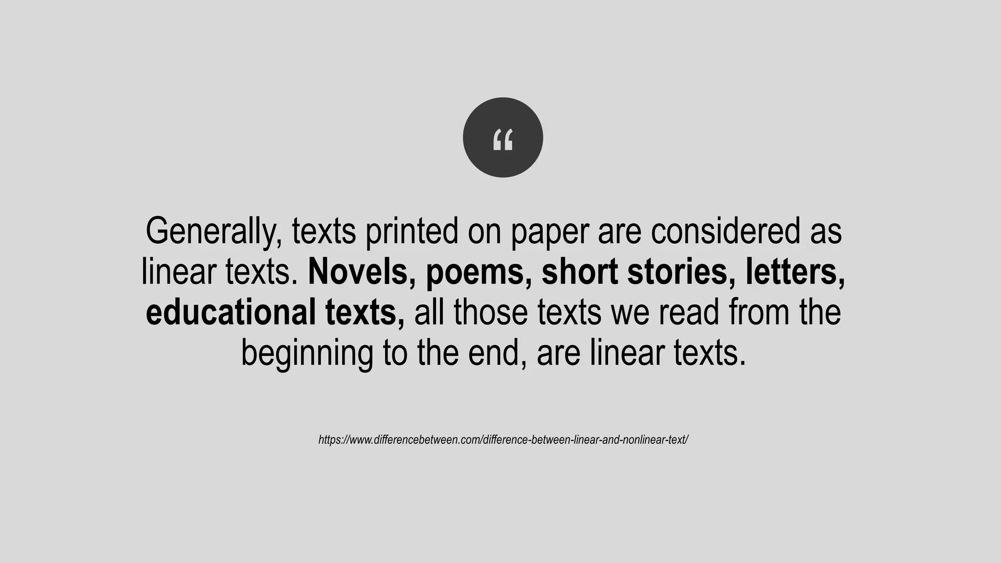 Linear and Non linear texts (English 9) | PPTX