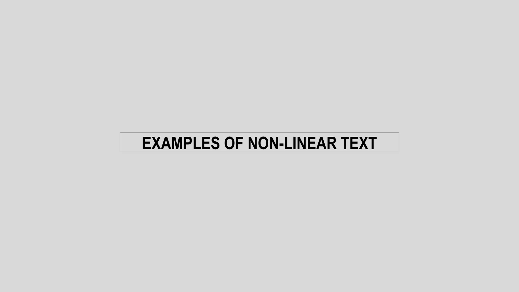Linear and Non linear texts (English 9) | PPTX