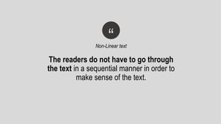 Linear and Non linear texts (English 9) | PPTX
