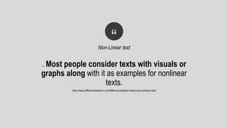 Linear and Non linear texts (English 9) | PPTX