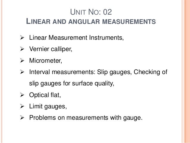 Linear And Angular Measurement 