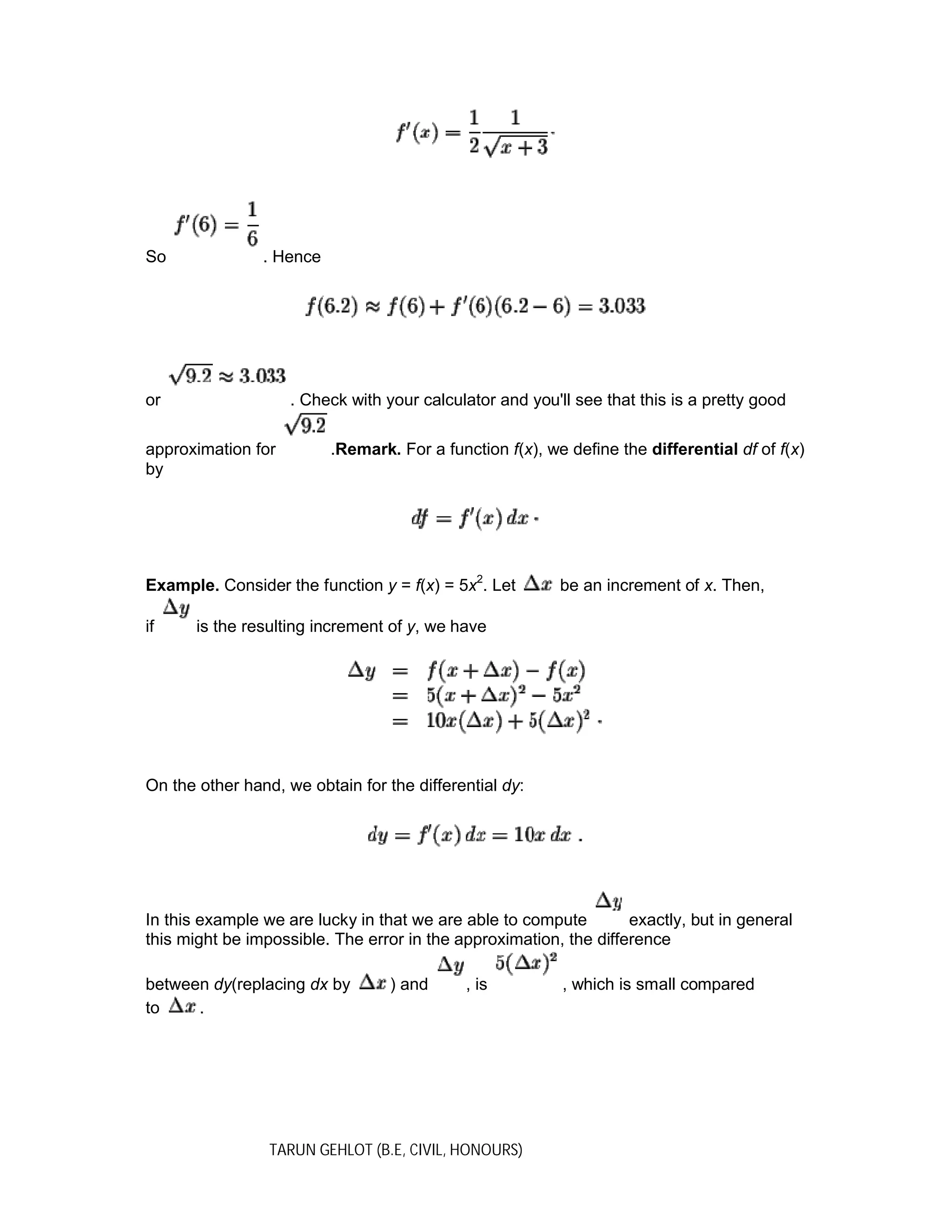 Linear Approximations | Pdf