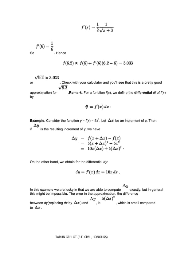 Linear approximations | PDF