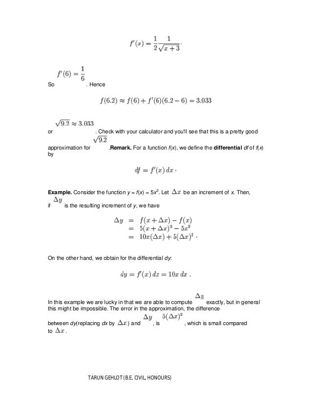 Linear Approximations