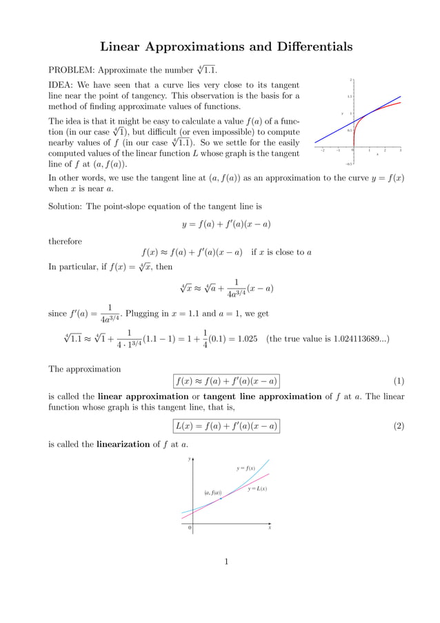 Linear Approximations And Differentials | Pdf