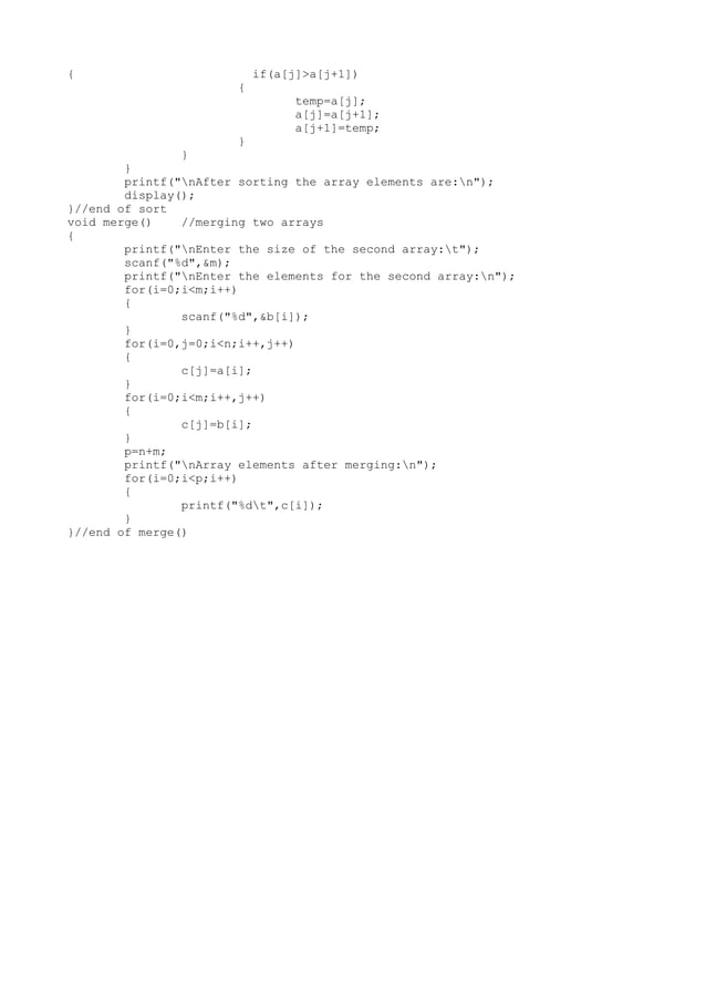 Data Structures : array operations in c program | TXT Data Structures : array operations in c program | TXT