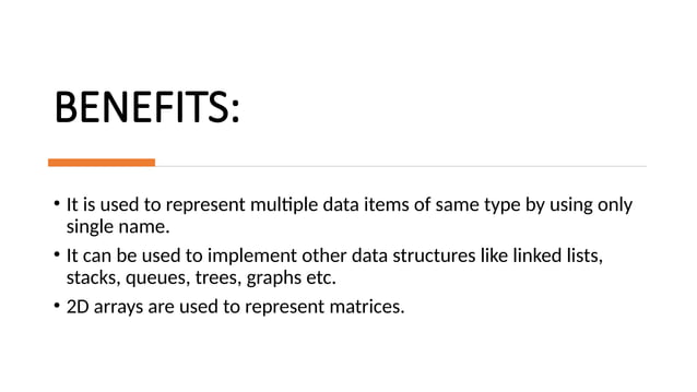 Linear Arrays In Programming Array Length Benefits Drawbacks And Memory Layout Explained Ppt
