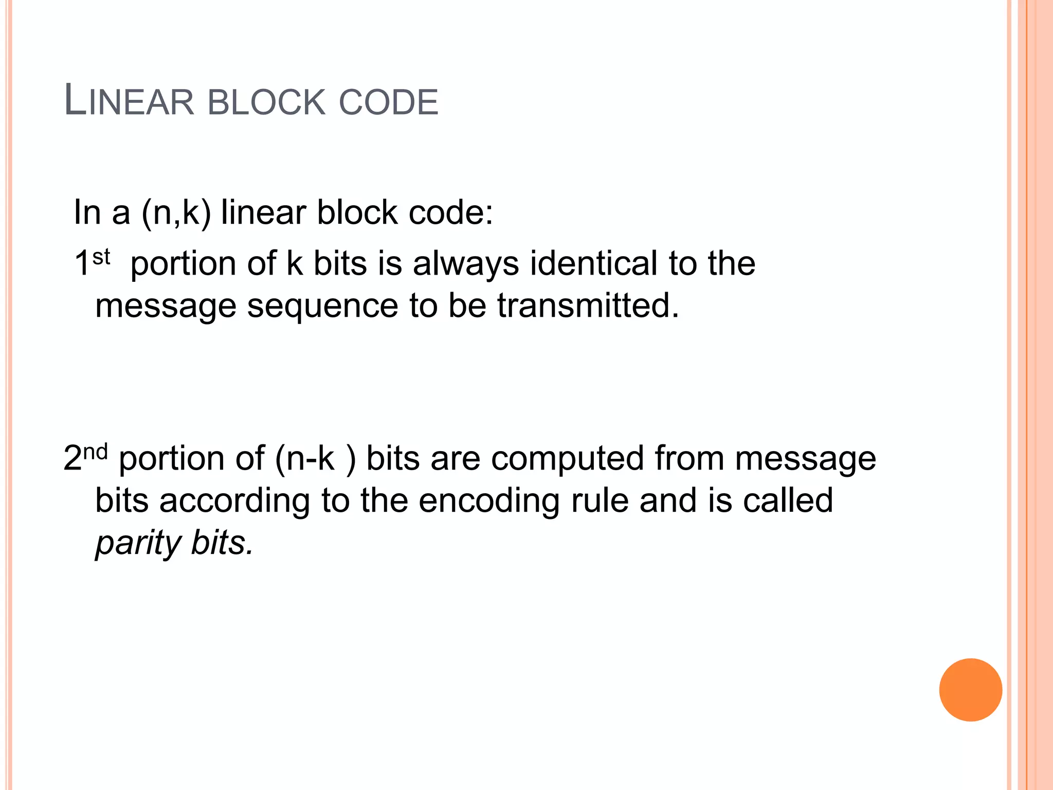 Linear Block Code Ppt Free Download