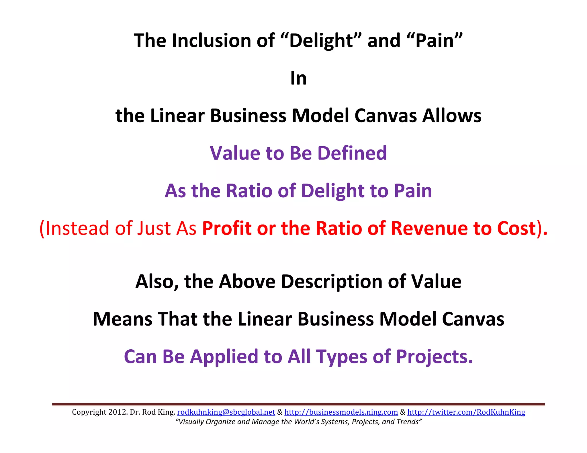 The LINEAR Business Model Canvas for Business Investors, Mentors, and ...