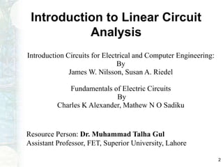 Linear circuit analysis 3 | PPTX