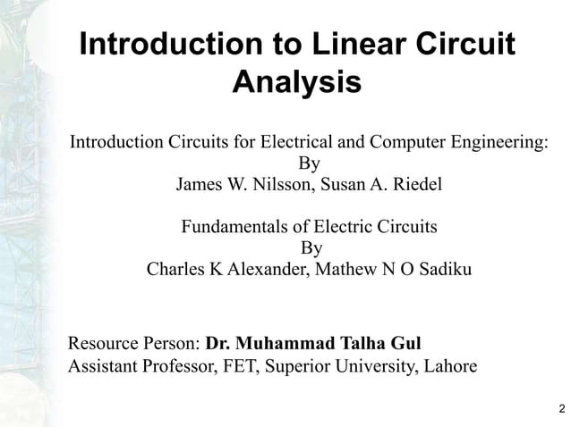 Linear circuit analysis 3 | PPTX