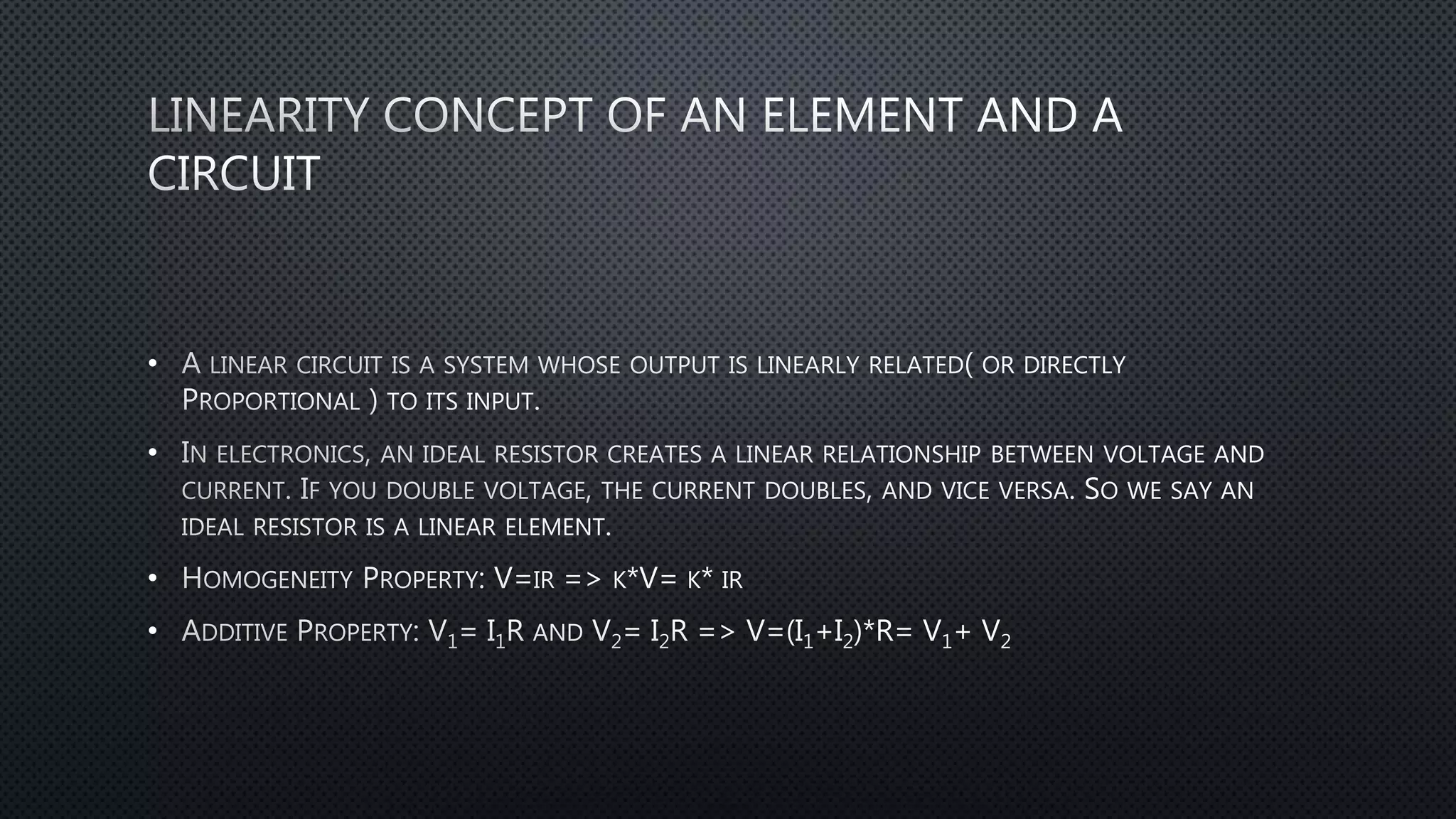 Linear circuits slideshare | PPTX