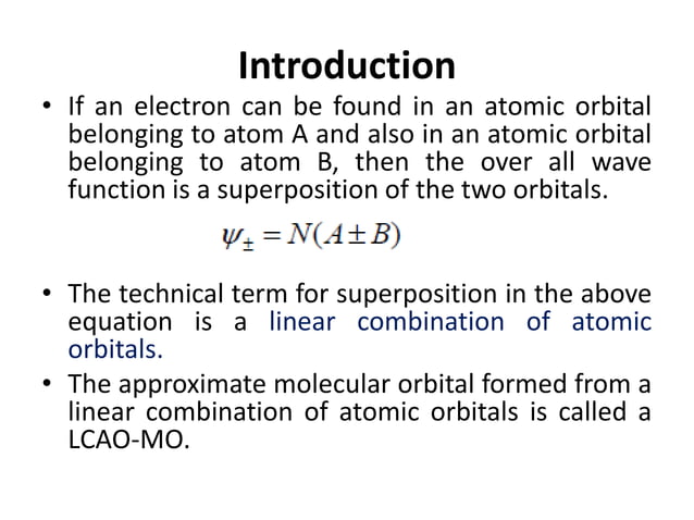 Linear Combination Of Tomic Orbitals Pdf