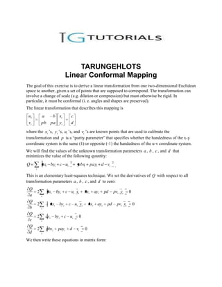 Linear conformal mapping | DOCX | Physics | Science