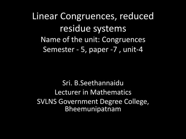 Linear Congruences, reduced residue systems.pptx
