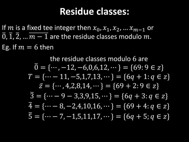 Linear Congruences Reduced Residue Systems Pptx