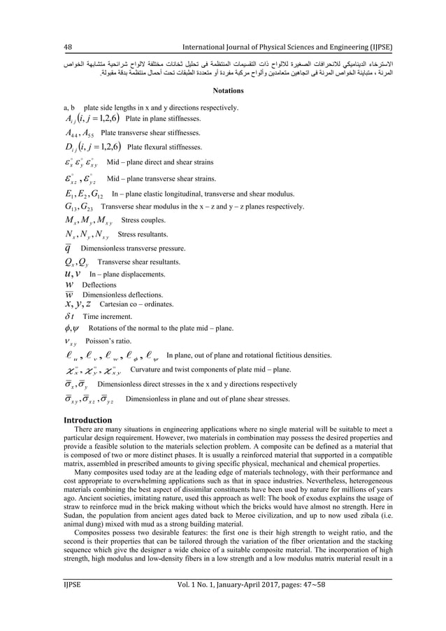Linear Deflection Of Laminated Composite Plates Using Dynamic