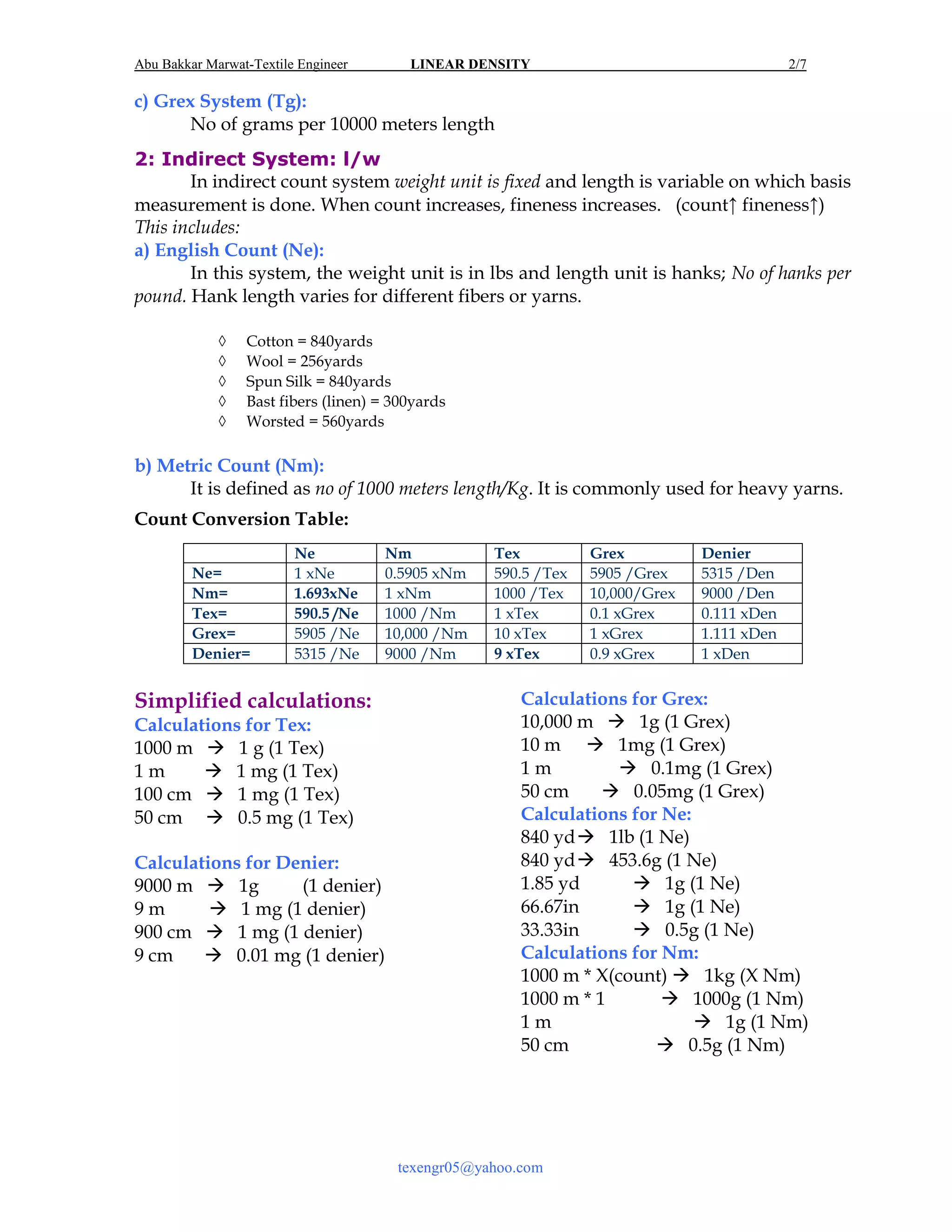 Linear density_AyBee Marwat | PDF
