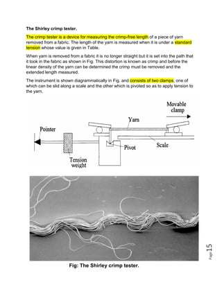 "Yarn linear density measurement and its significance" | PDF