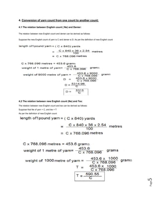 "Yarn linear density measurement and its significance" | PDF