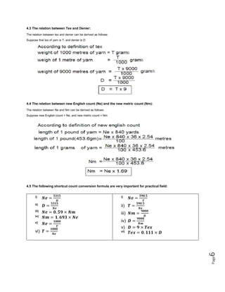 "Yarn linear density measurement and its significance" | PDF