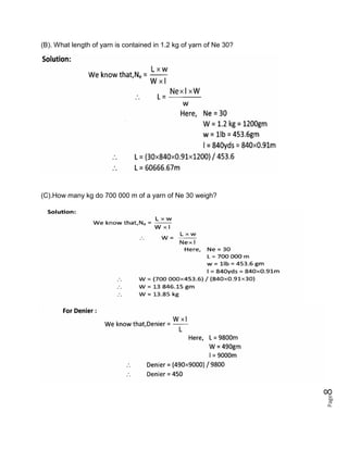 "Yarn linear density measurement and its significance" | PDF