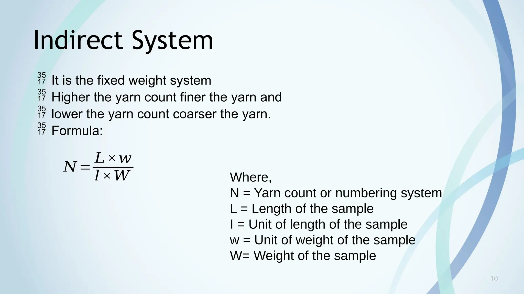 Measuring Linear Density or Count of Yarn | PPT