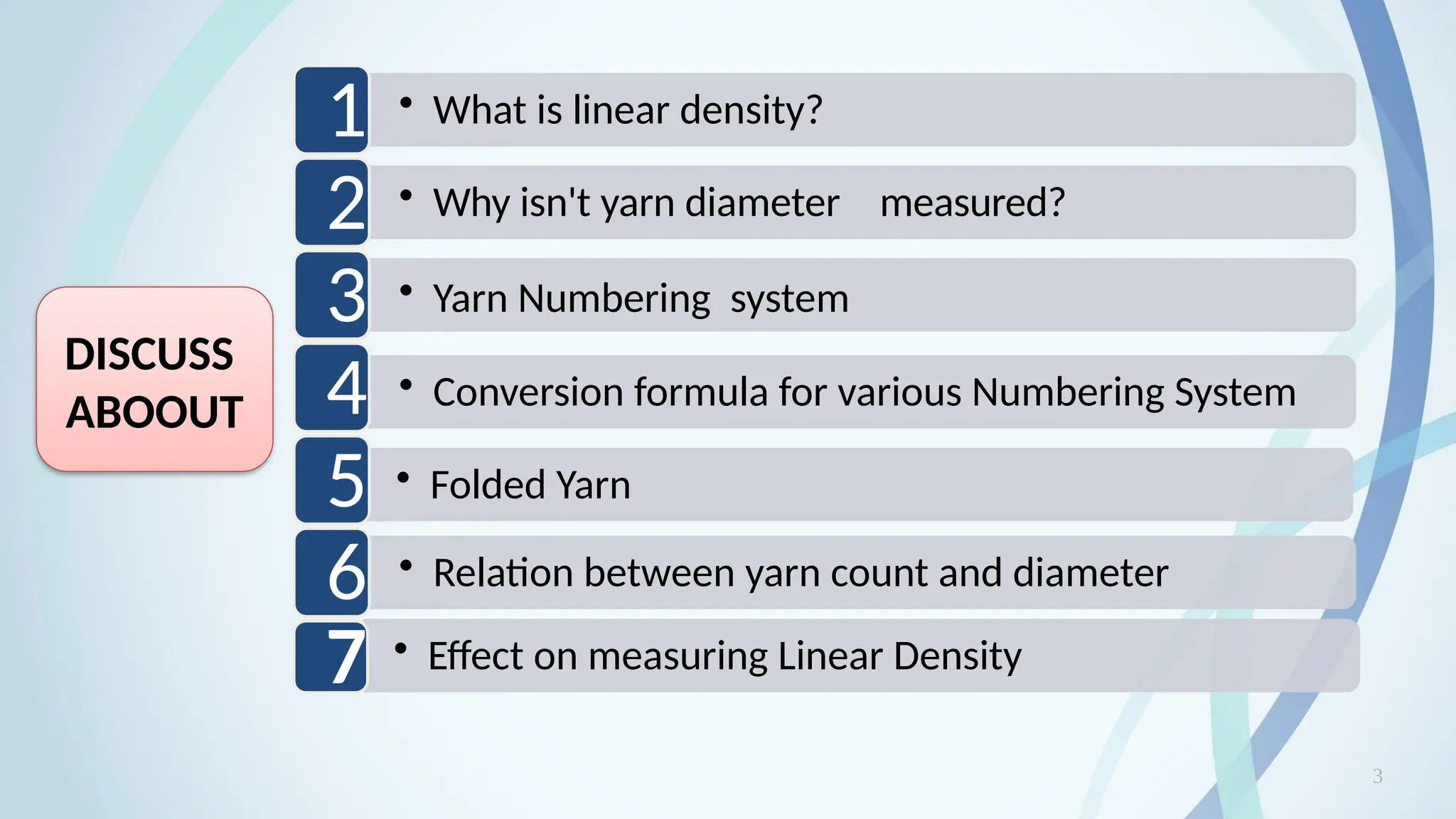 "Yarn linear density measurement and its significance" | PPTX