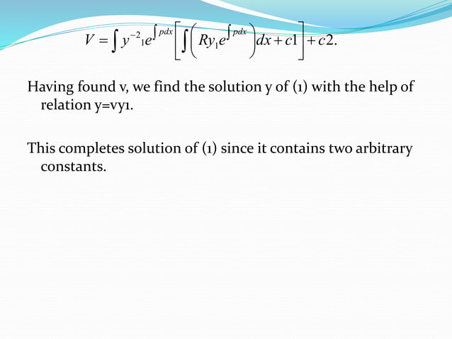 Linear differential equation of second order | PPTX