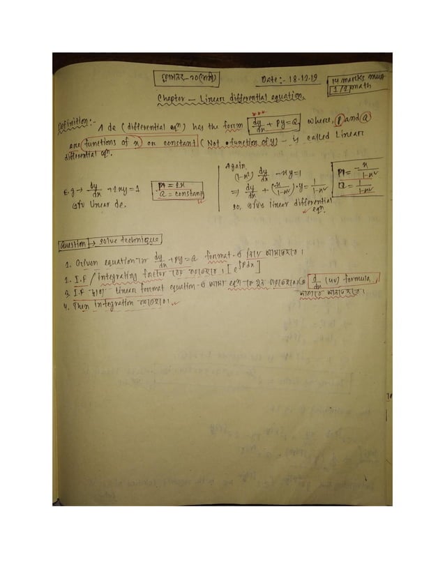 Linear differential eqn | PDF