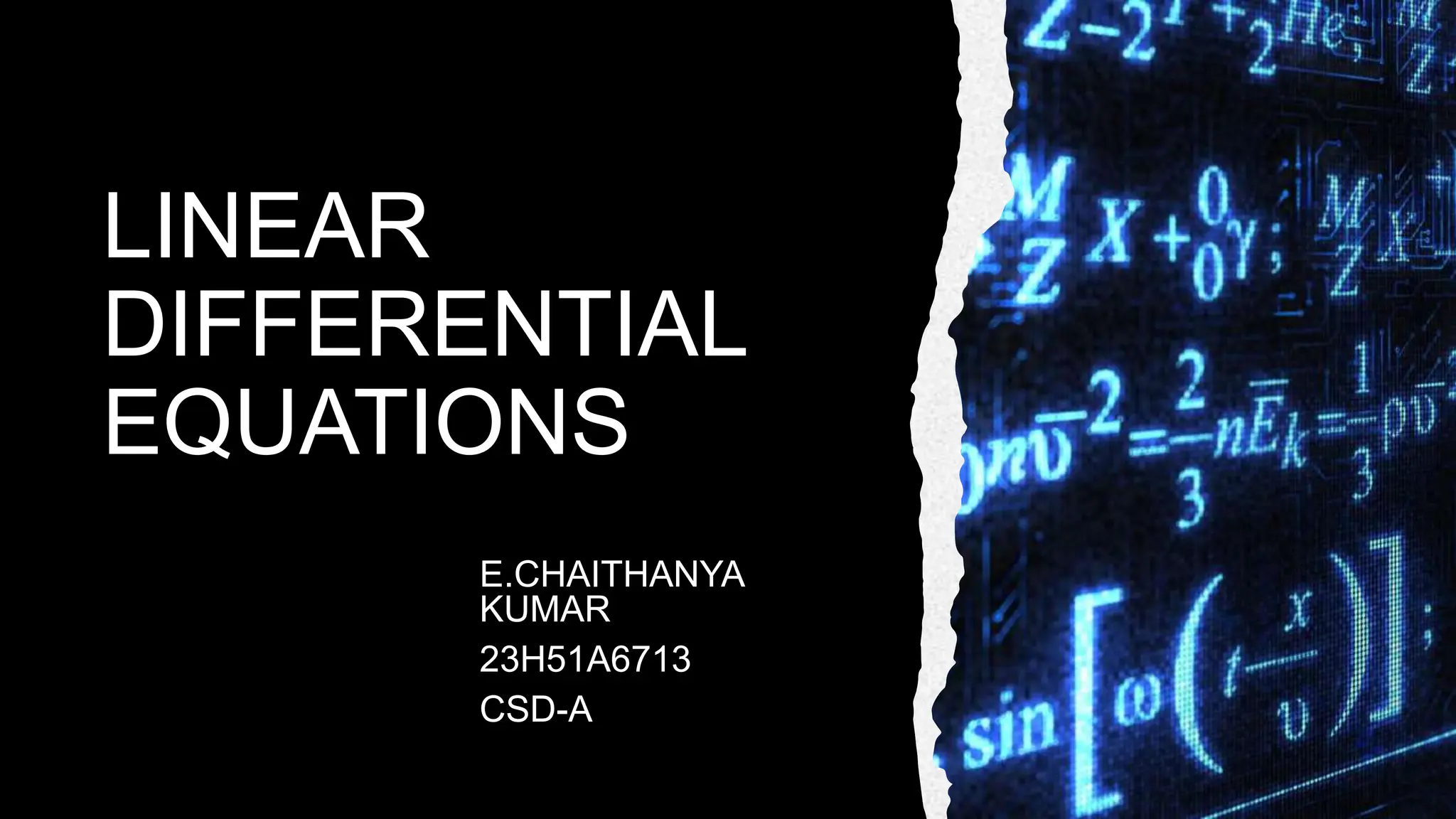 Understanding Linear Differential Equations Pptx