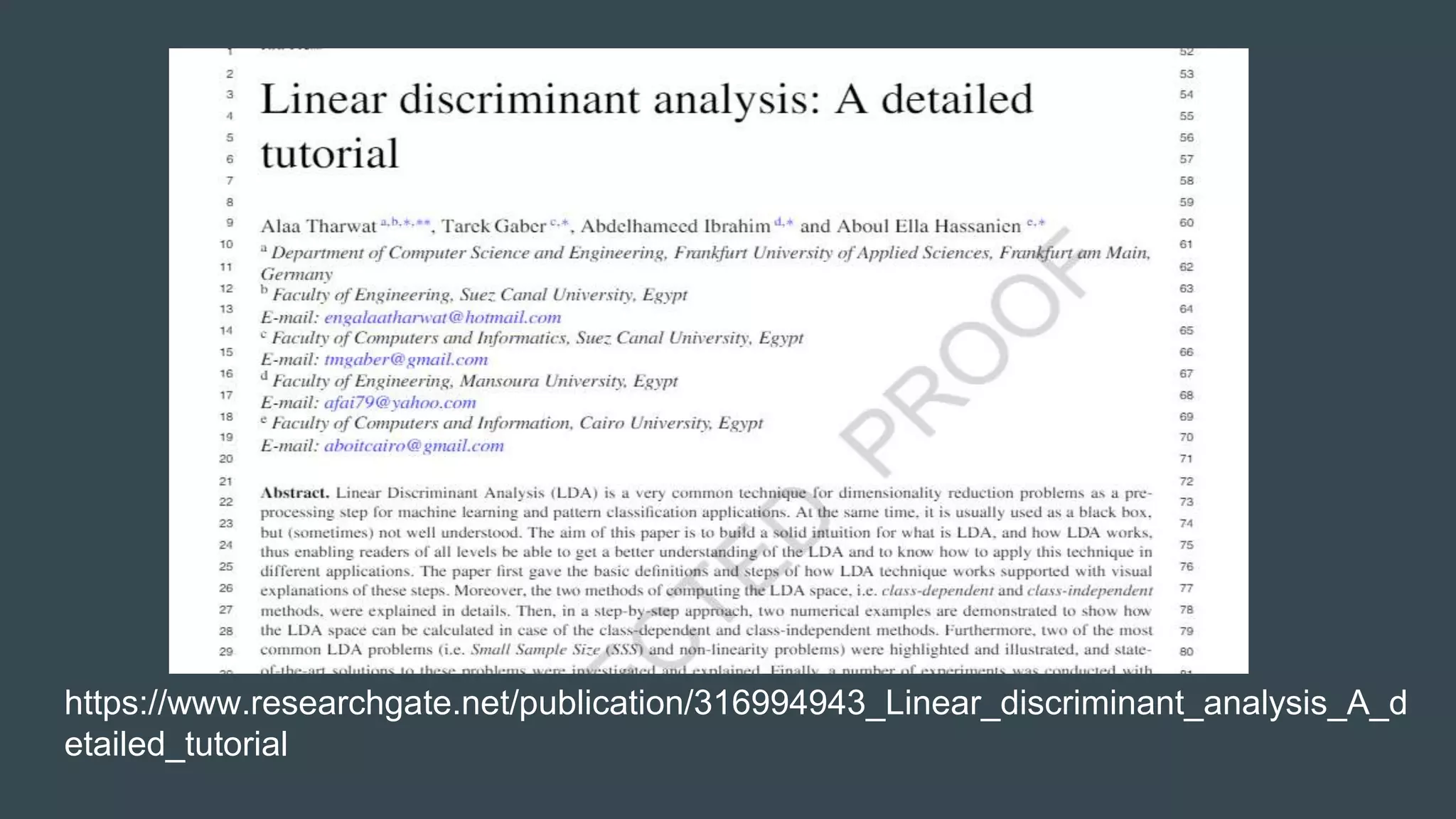 Introduction to Linear Discriminant Analysis | PPTX