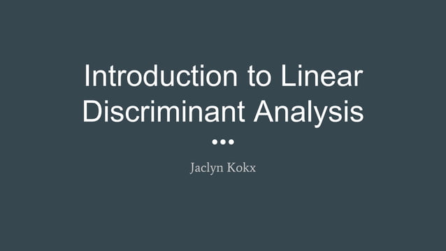 Introduction to Linear Discriminant Analysis | PPTX | Physics | Science