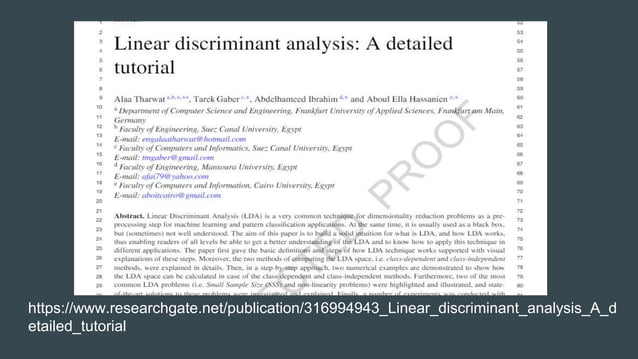 Introduction to Linear Discriminant Analysis | PPTX | Physics | Science