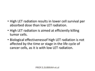 Linear energy transfer and Radiation fractionation | PPTX