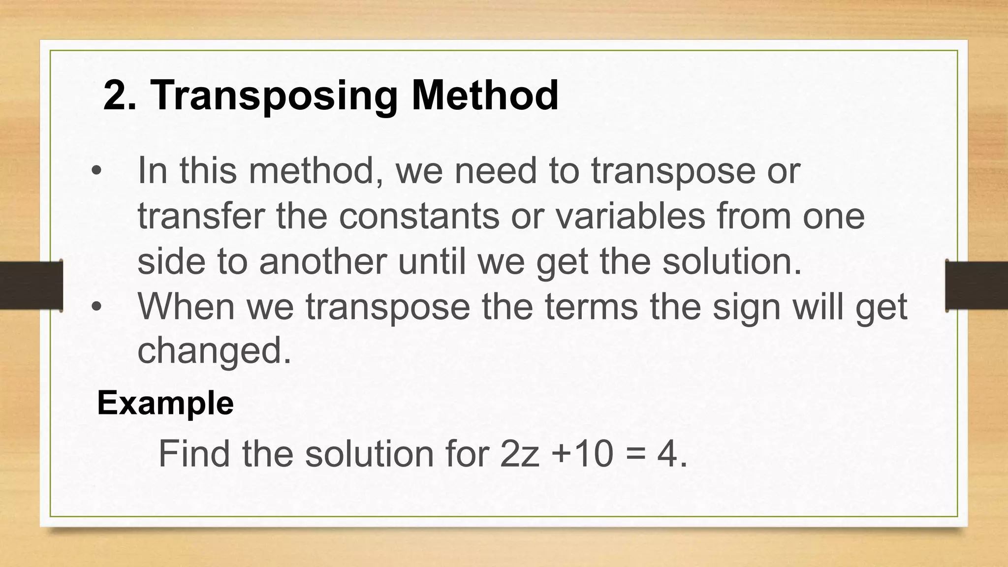 Linear Equation In One Variable | PPTX