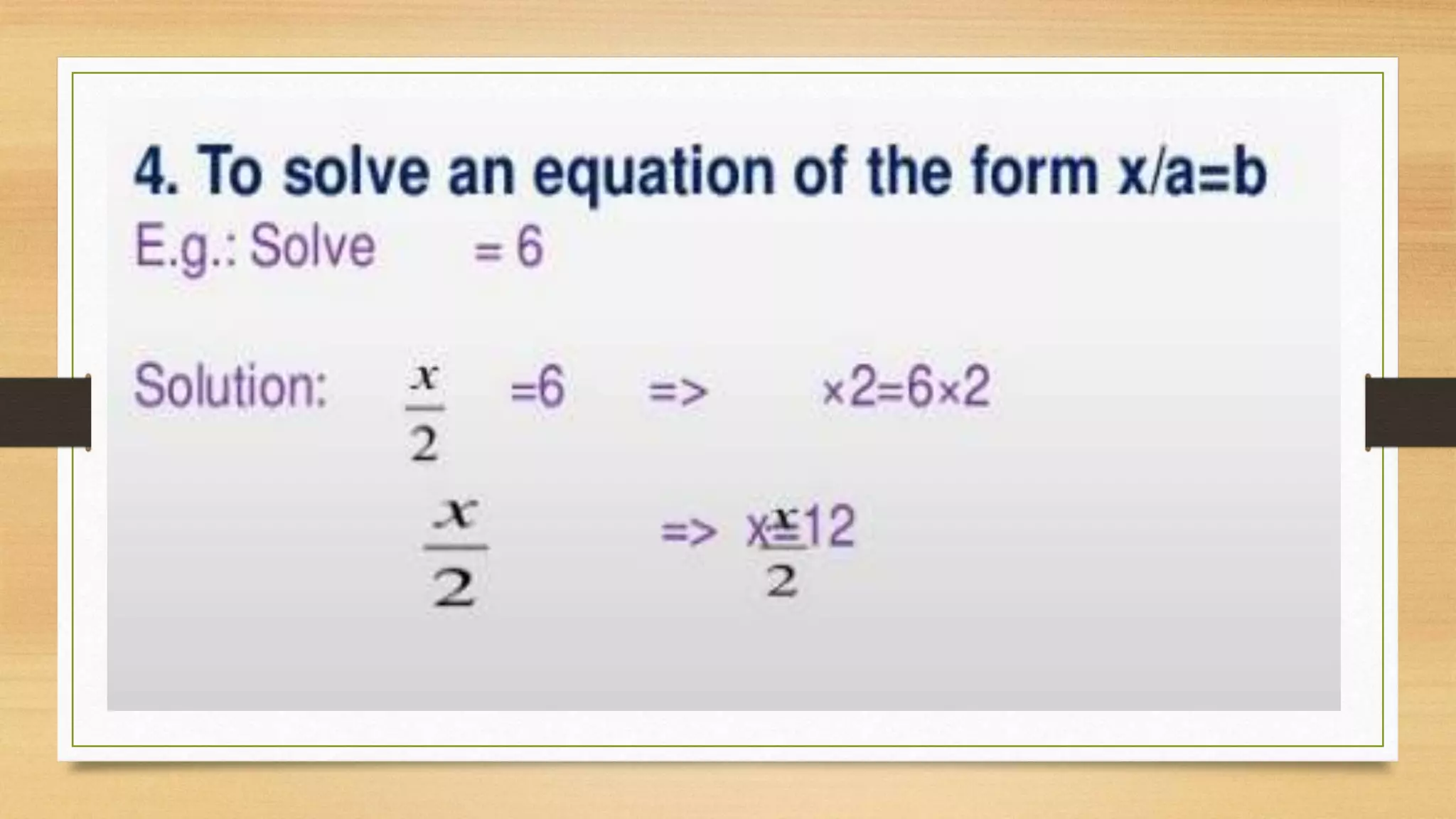 Linear Equation In One Variable | PPTX | Physics | Science